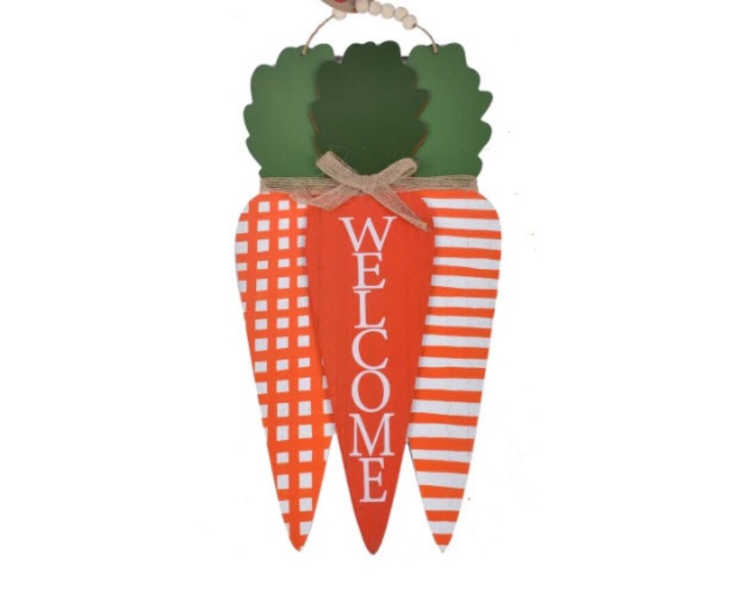 Hanging Wooden Carrot Shape Welcome Sign - Etsy