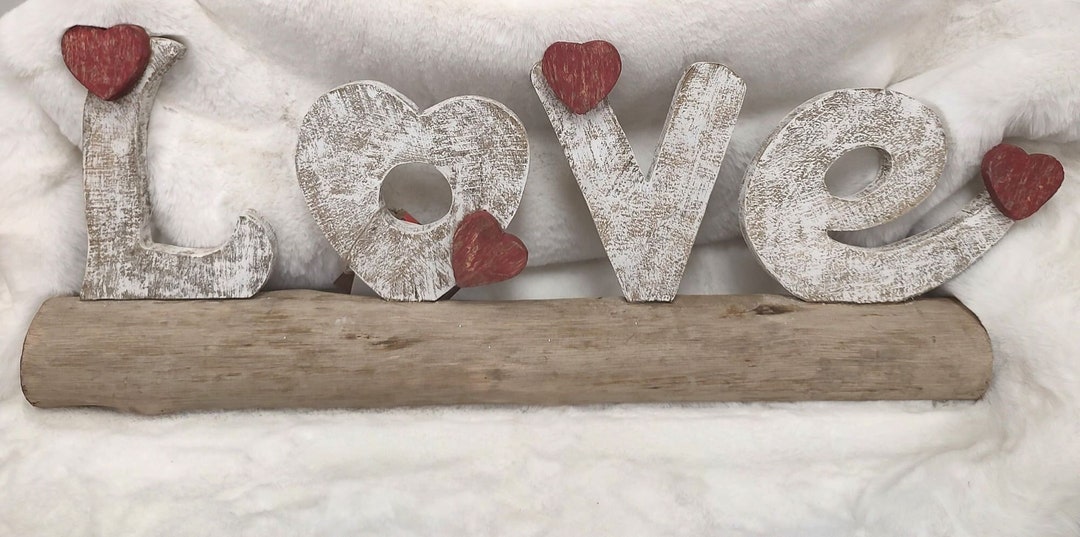 Wooden LOVE Tabletop Decor - Etsy