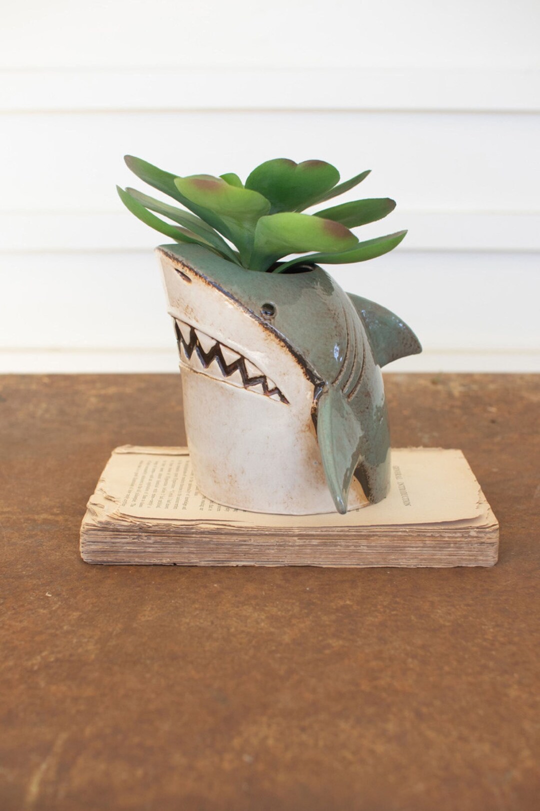 Ceramic Shark Planter - Etsy