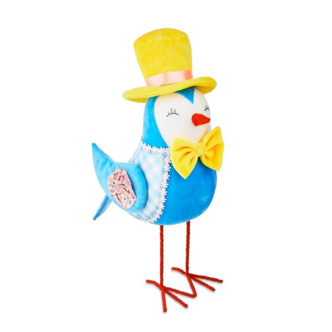 Large Blue Fabric Bird Tabletop Decoration - Etsy