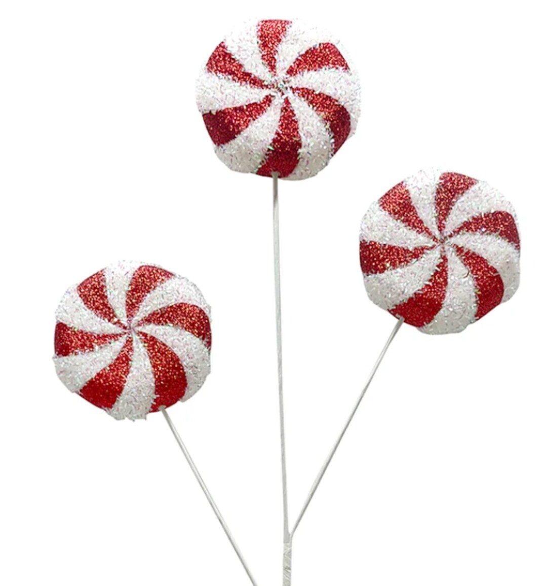 26 Red & White Peppermint Pick - Etsy