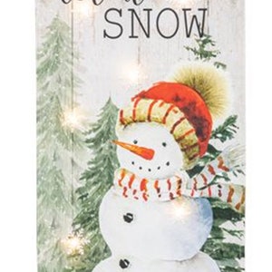Winter Scene Snowman Sign With Lights - Etsy