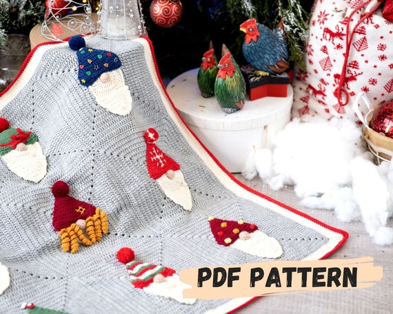 PDF PATTERN Crochet Gnomes Blanket Christmas Blanket Pattern - Etsy