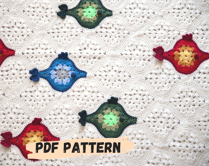 CROCHET PATTERN for Beginners Cute Fish Blanket Afghan Lovey for Babies ...