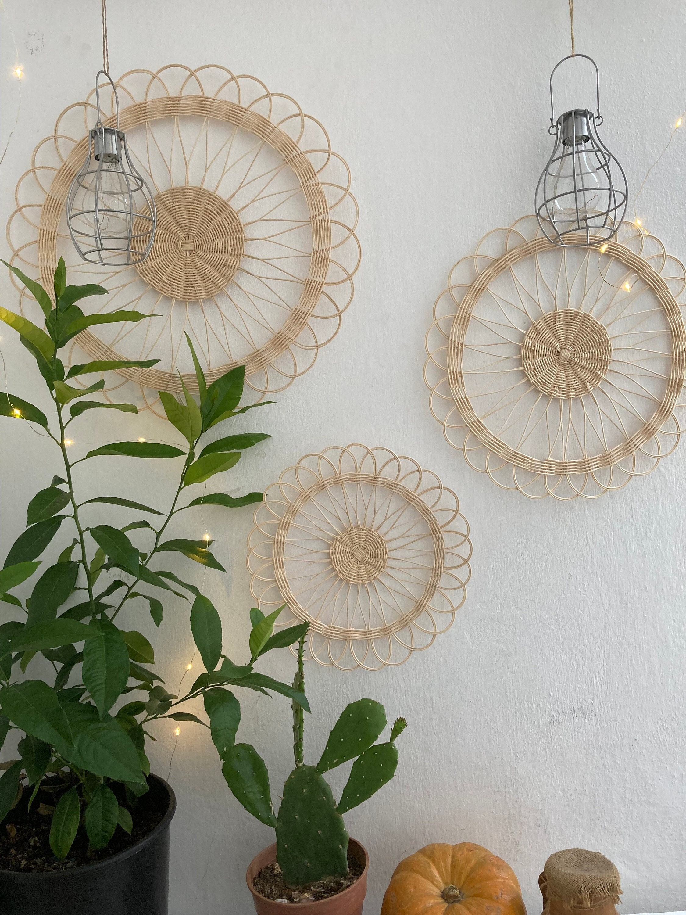 Rattan Sunflower Wall Decor Boho Decor Wall Hanging - Etsy
