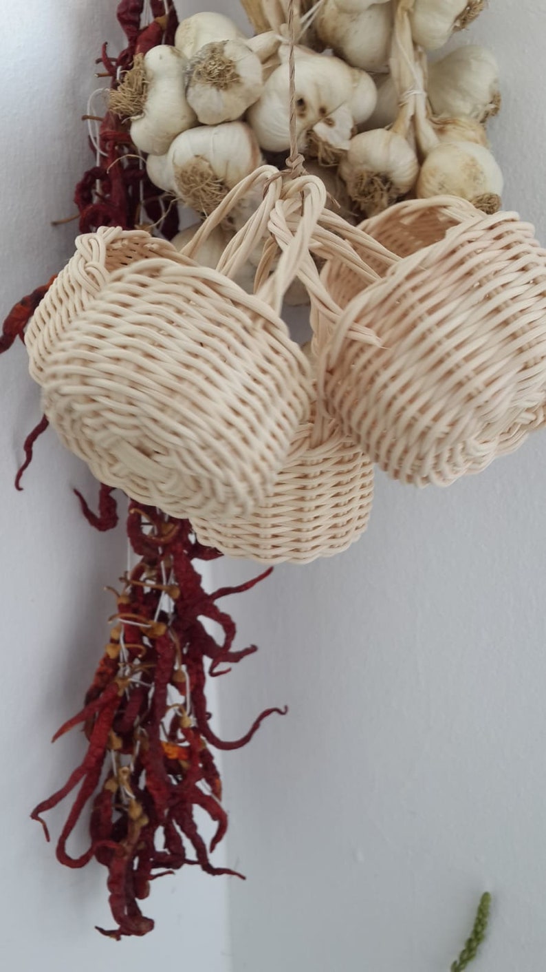 Set of 5 Rattan Mini Baskets Cute Ornamental Baskets - Etsy