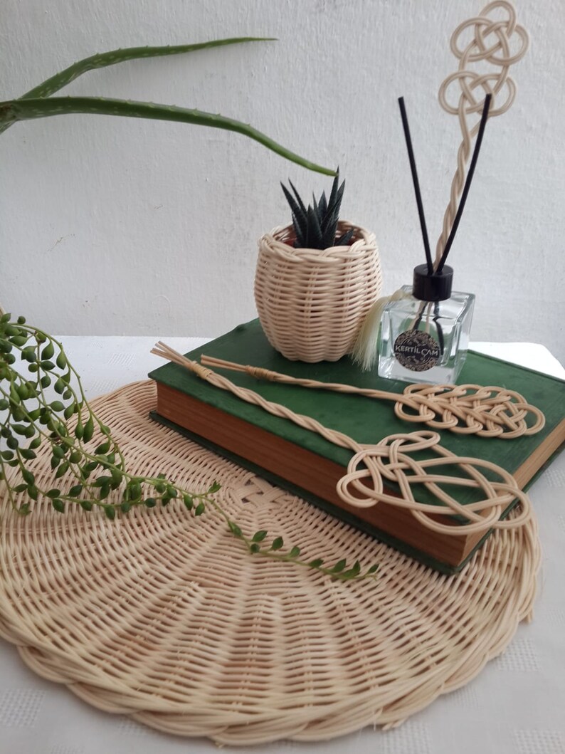 Rattan Bookmark, Flowers Design Bookmarks, Bamboo Scent Stick - Etsy