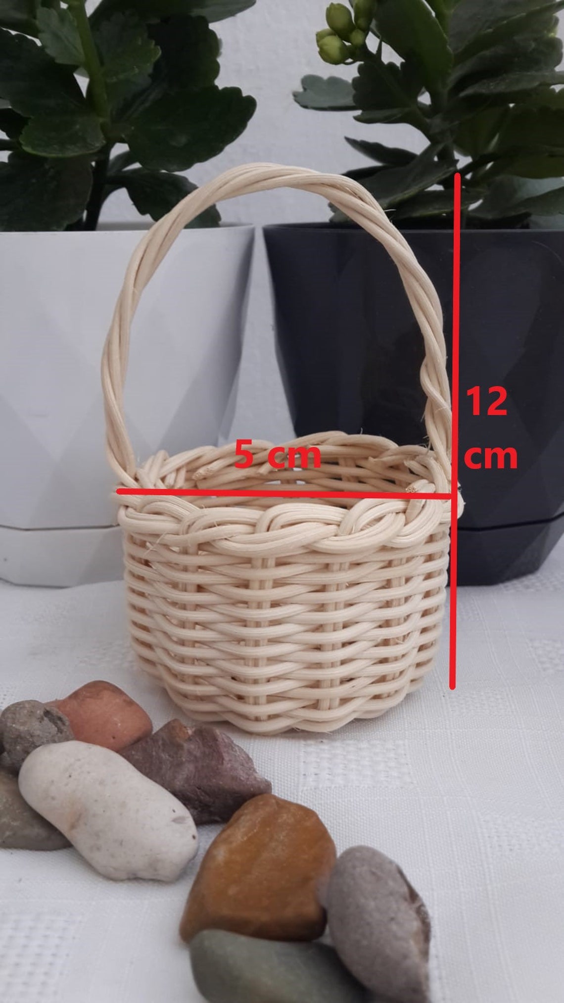 Set of 5 Rattan Mini Baskets Cute Ornamental Baskets - Etsy