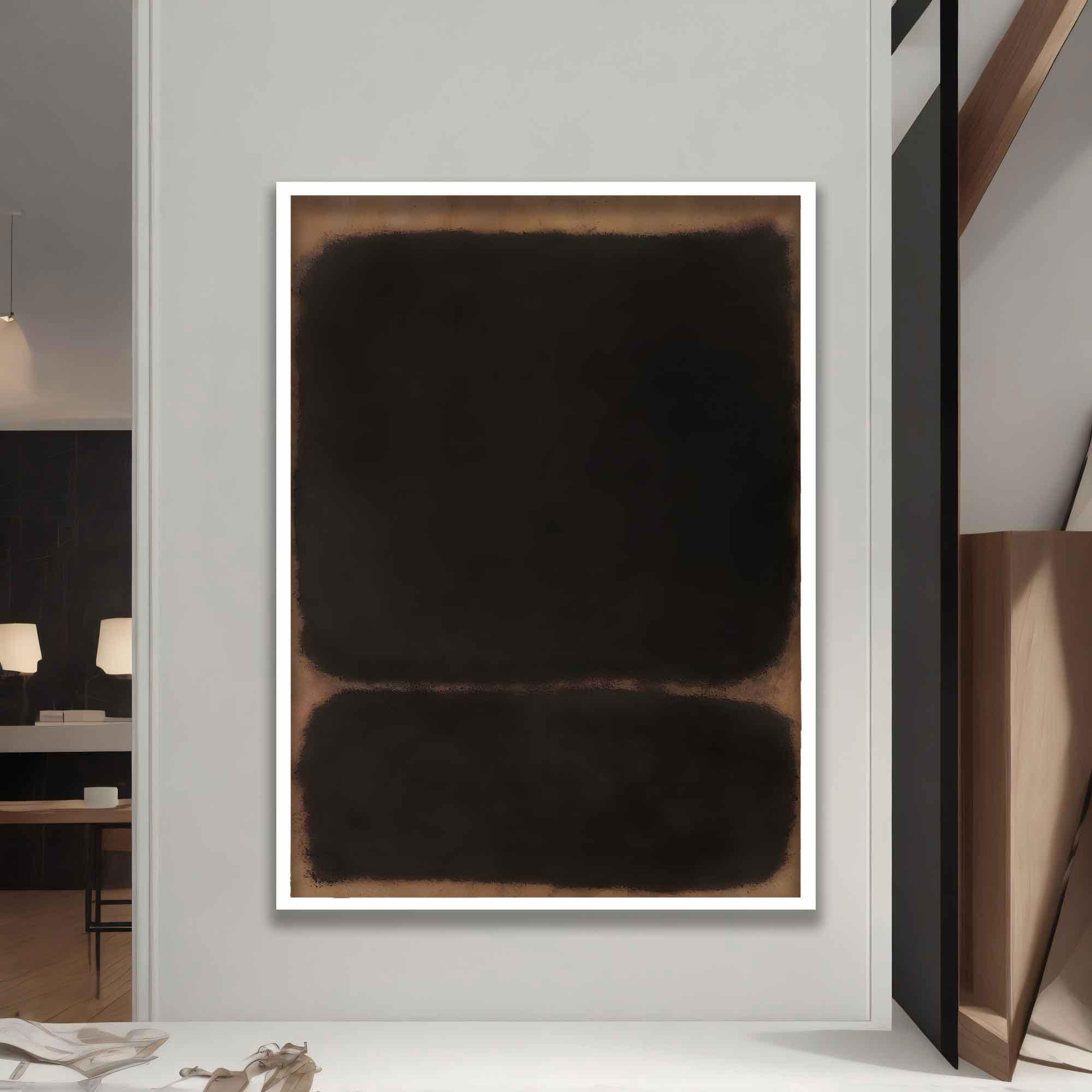 Black Mark Rothko Inspired Canvas Art , Modern Minimalist Abstract Wall ...