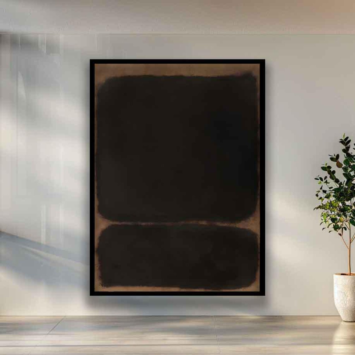 Black Mark Rothko Inspired Canvas Art , Modern Minimalist Abstract Wall ...