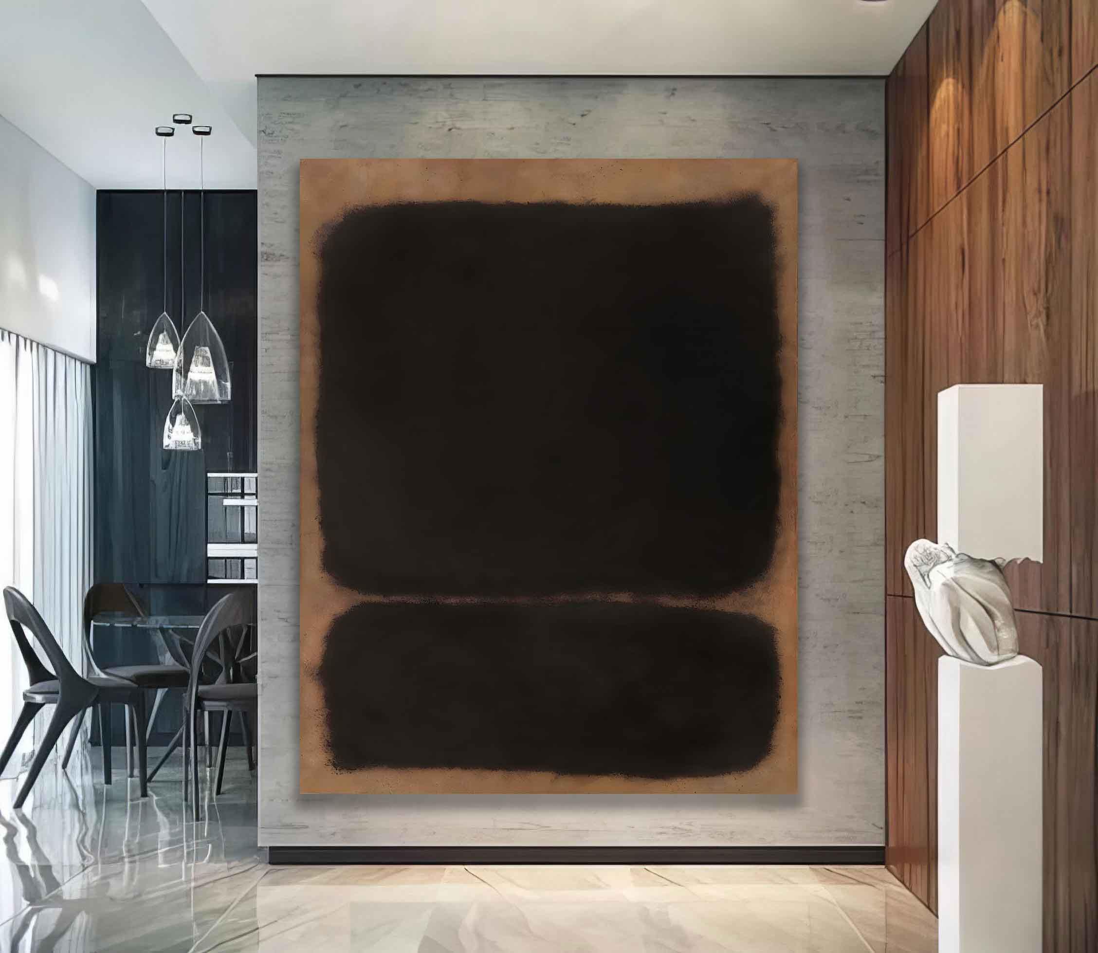 Black Mark Rothko Inspired Canvas Art , Modern Minimalist Abstract Wall ...