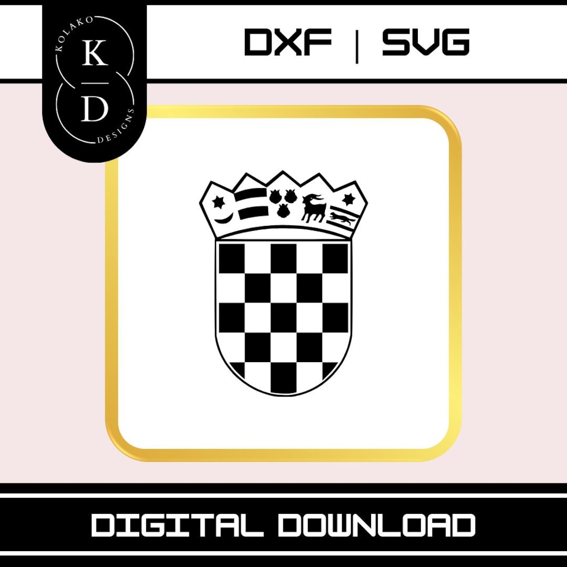 Croatian Coat of Arms SVG & DXF | Hrvatski Grb | Cut File | National ...