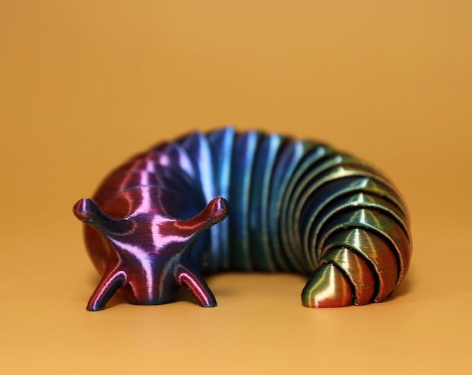 3D Printed Articulated Fidget Slug | Rainbow Color Available ...