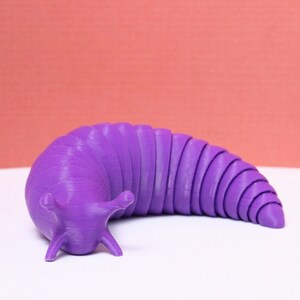3D Printed Articulated Fidget Slug Rainbow Color Available - Etsy