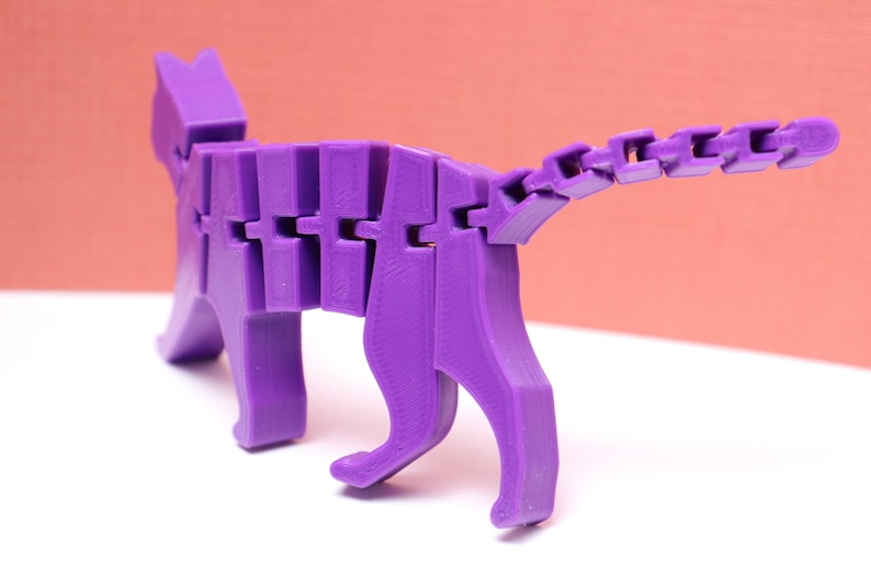 3D Printed Flexible Fidget Cat | Glow in the Dark Available ...