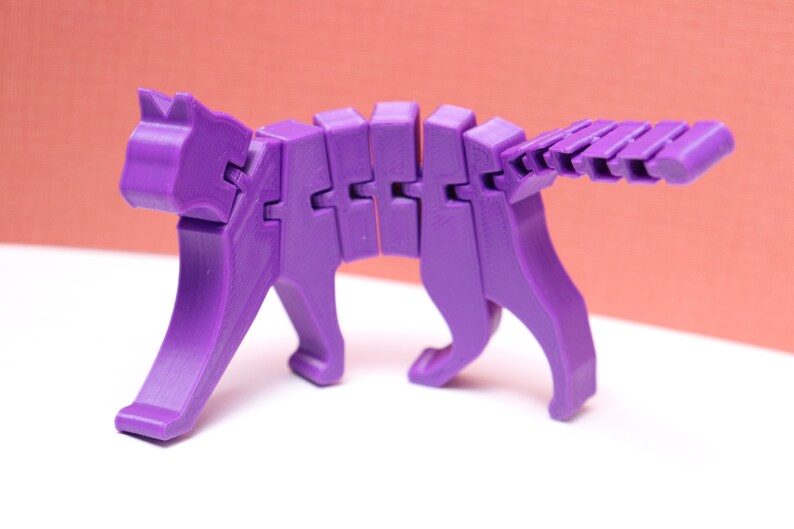3D Printed Flexible Fidget Cat | Glow in the Dark Available ...