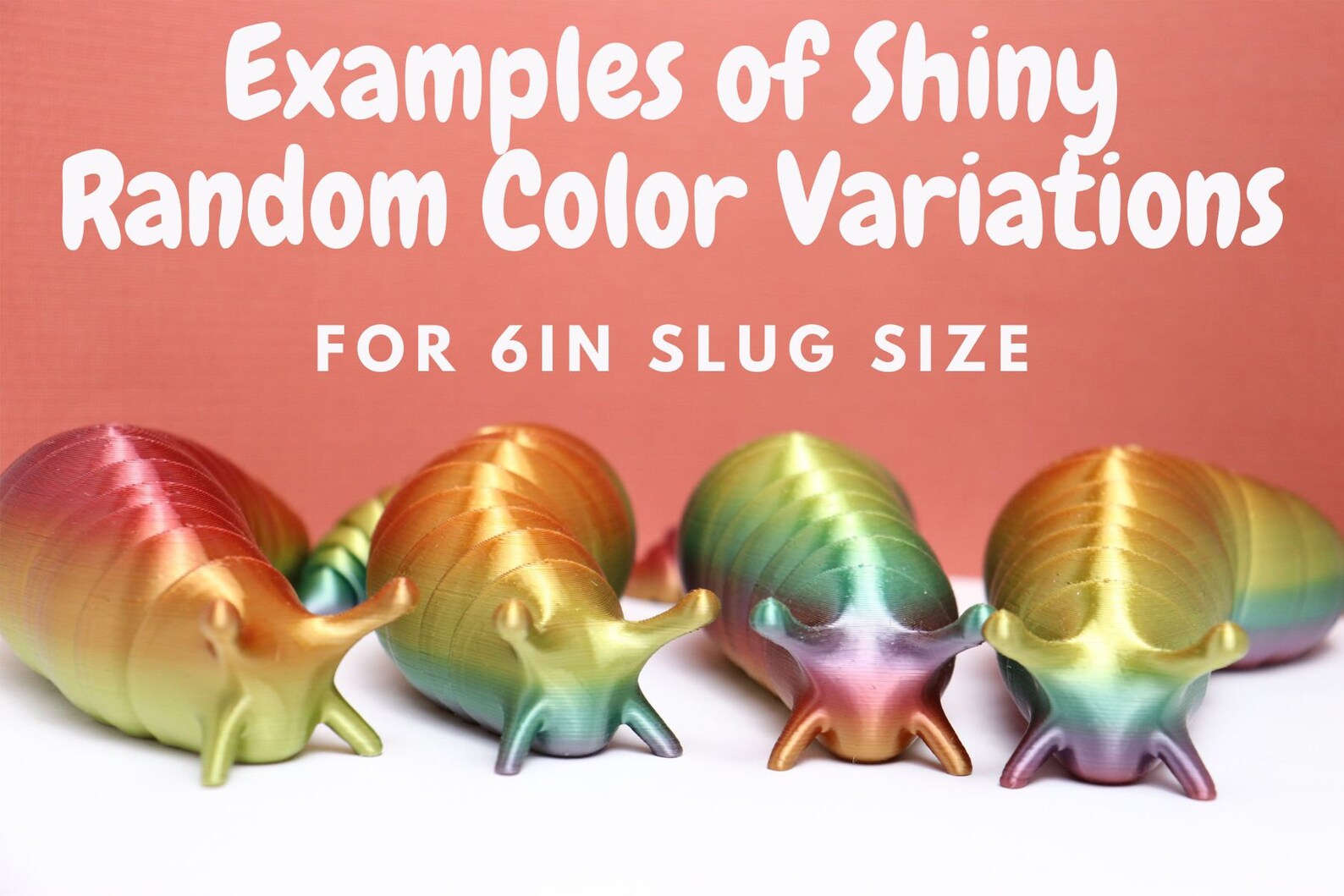 3D Printed Articulated Fidget Slug Rainbow Color Available - Etsy