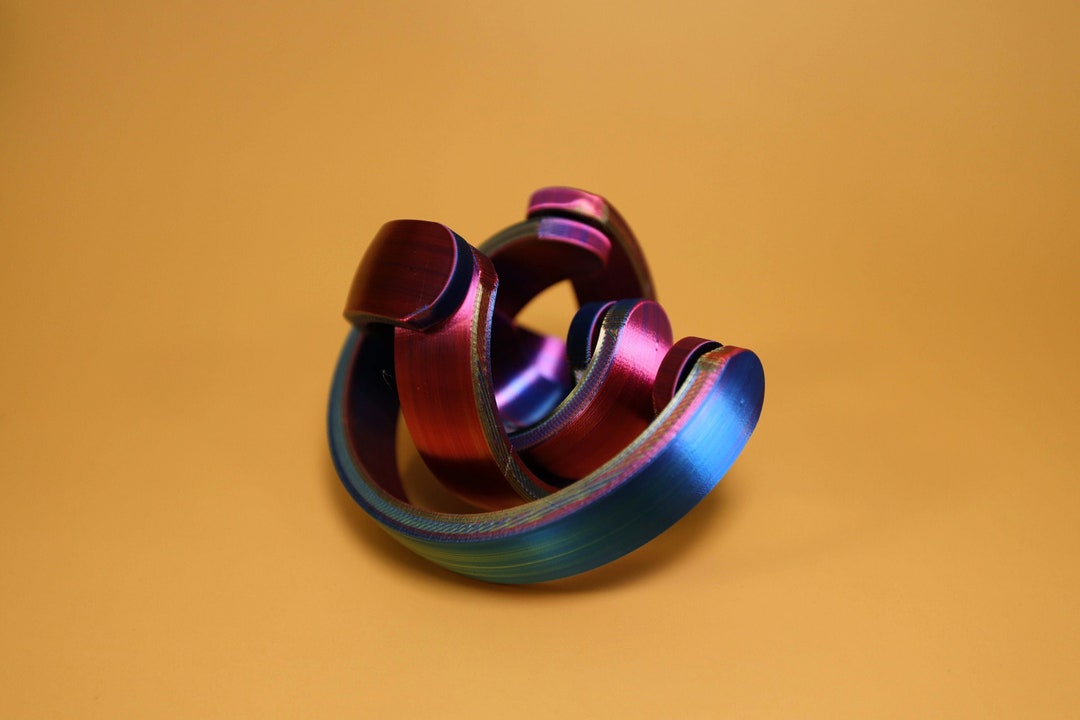 3D Printed Fidget Arc Gyro Gimbal Toy | Color Changing Colors Available ...