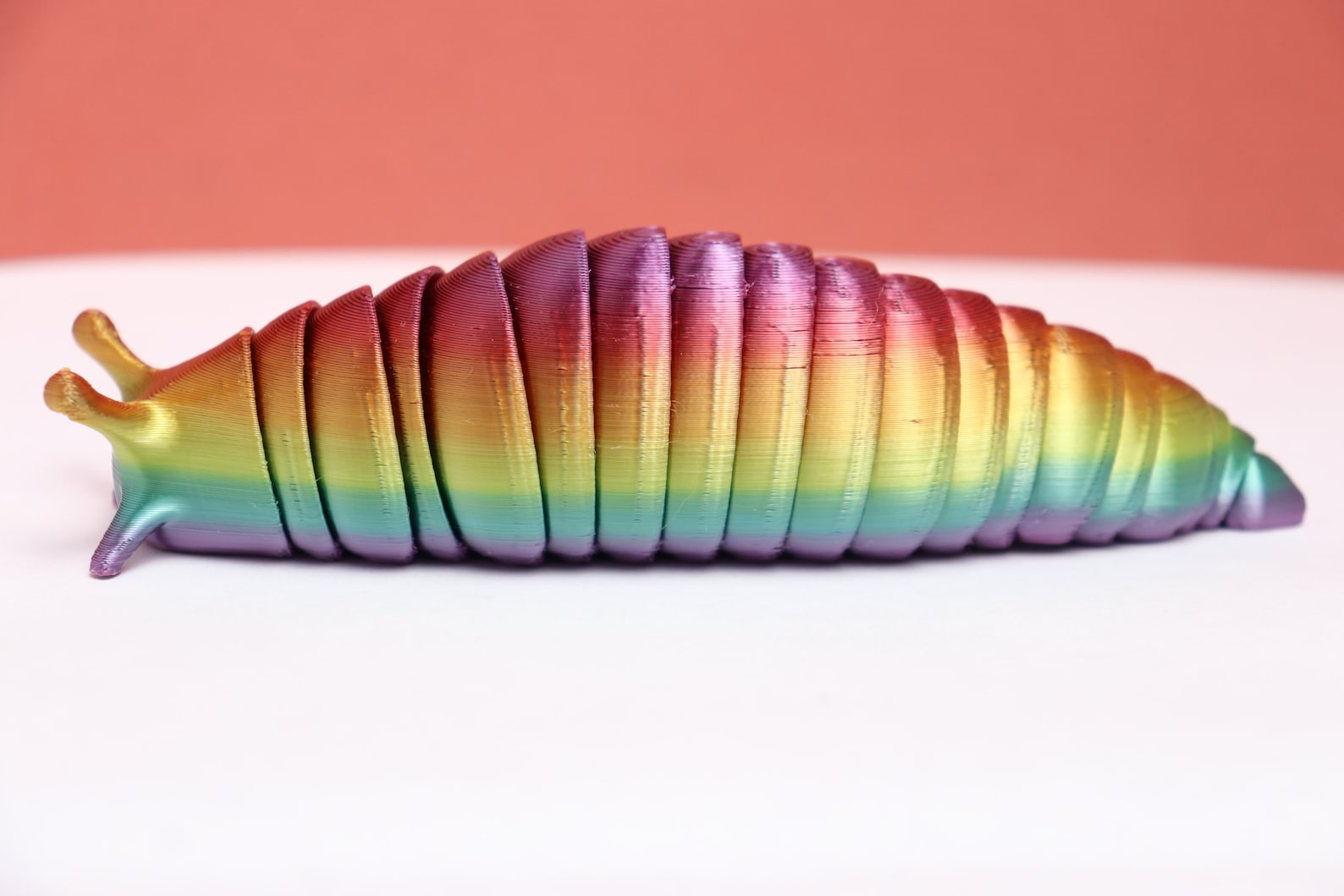 3D Printed Articulated Fidget Slug Rainbow Color Available - Etsy