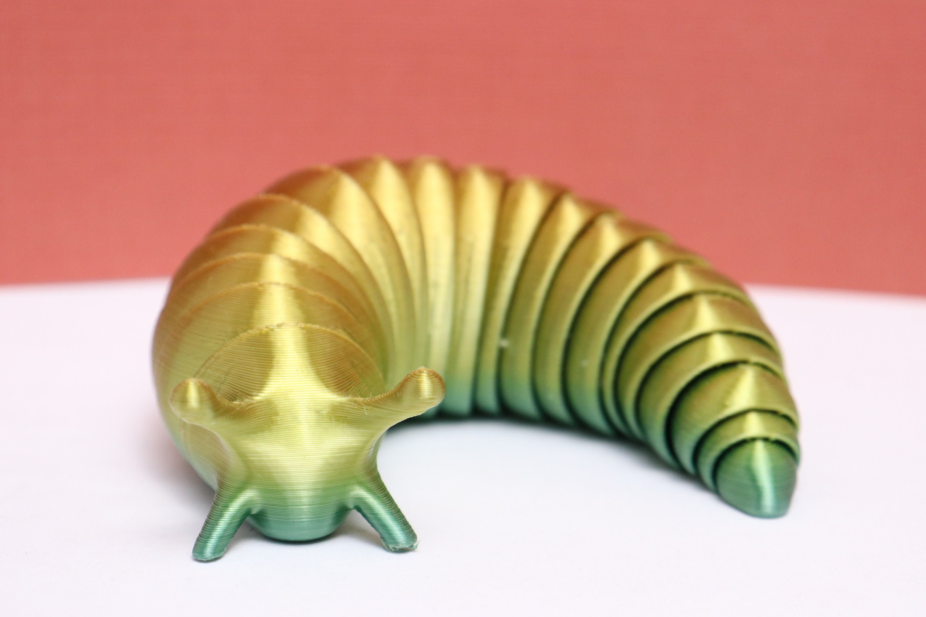 3D Printed Articulated Fidget Slug Rainbow Color Available - Etsy