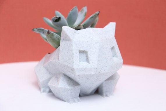 3D Printed Low Poly Bulbasaur Planter Succulent Planter | Etsy