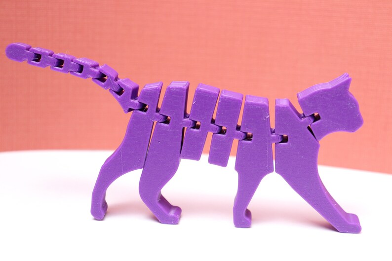 3D Printed Flexible Fidget Cat | Glow in the Dark Available ...