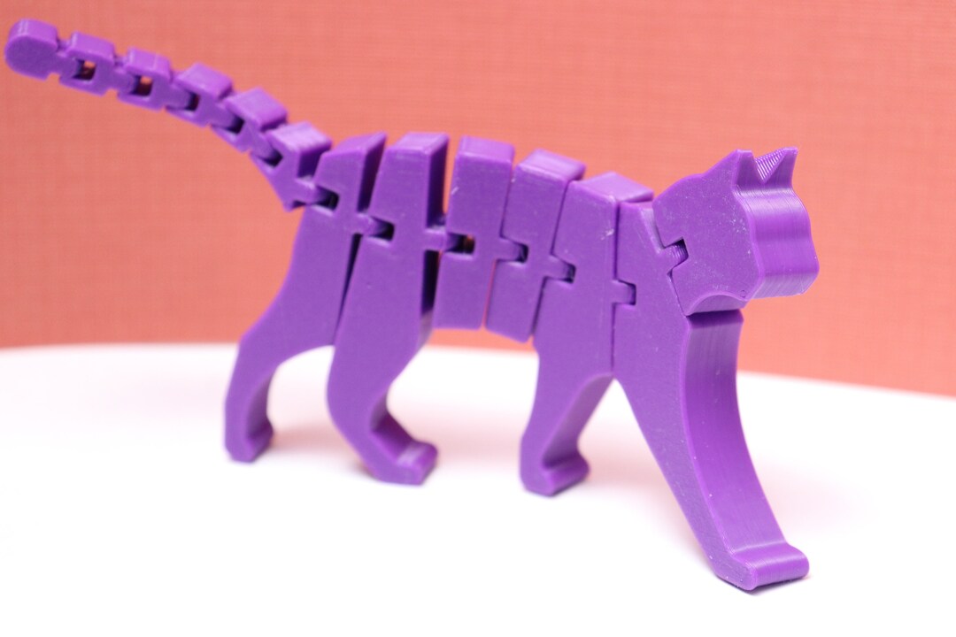 3D Printed Flexible Fidget Cat | Glow in the Dark Available ...