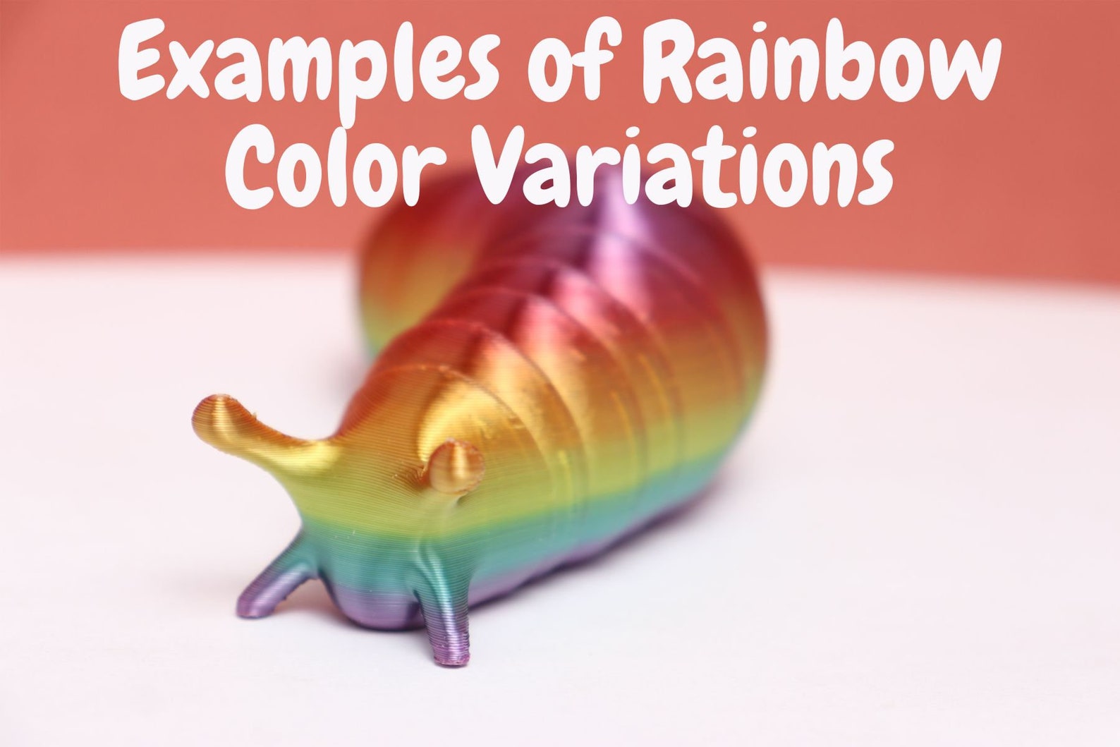 3D Printed Articulated Fidget Slug Rainbow Color Available - Etsy