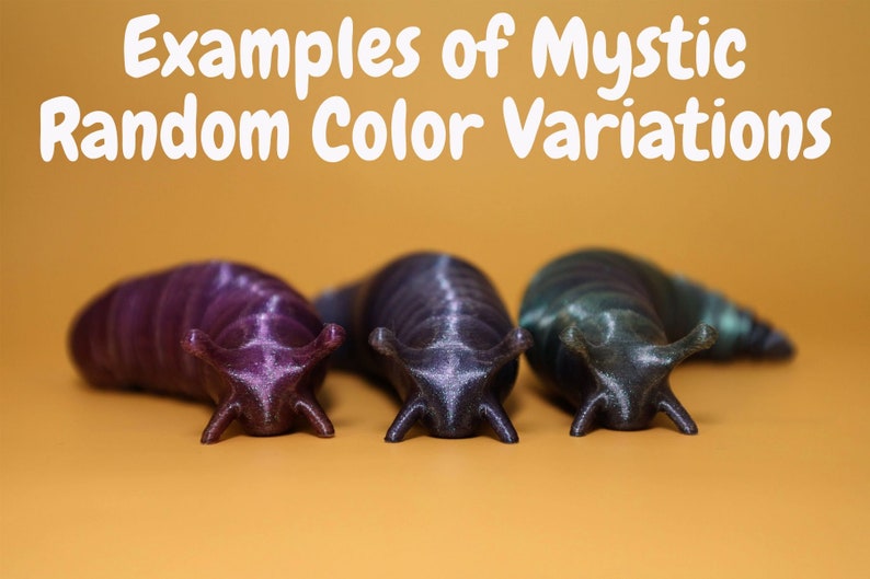 3D Printed Articulated Fidget Slug Rainbow Color Available - Etsy