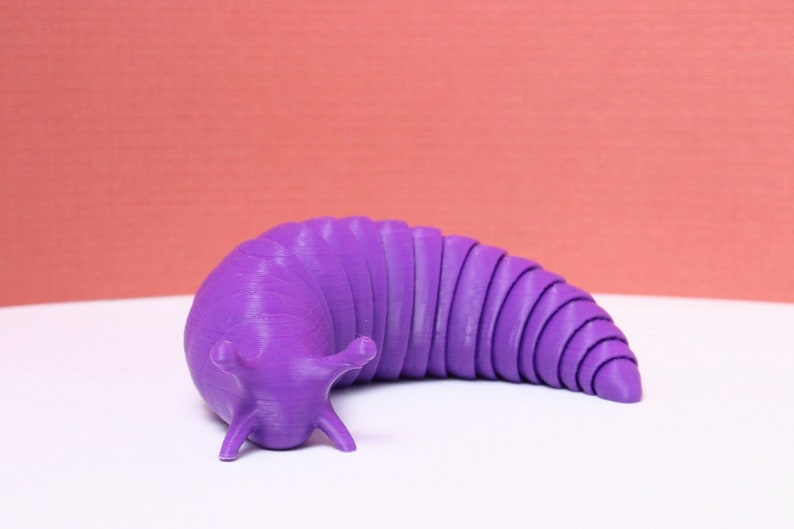 3D Printed Articulated Fidget Slug Rainbow Color Available - Etsy