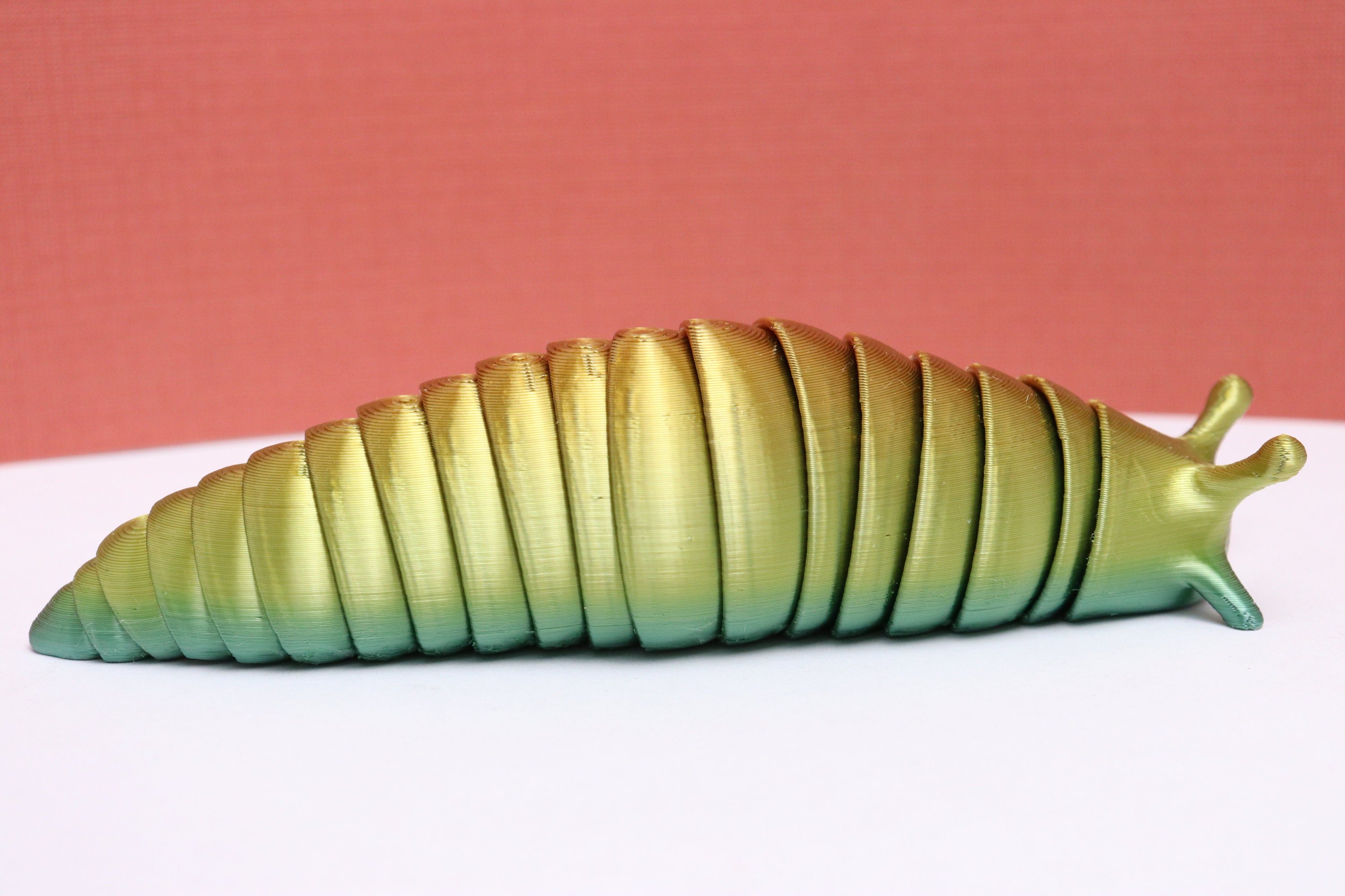 3D Printed Articulated Fidget Slug Rainbow Color Available - Etsy