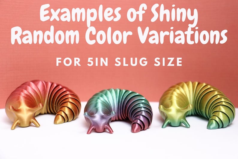 3D Printed Articulated Fidget Slug Rainbow Color Available - Etsy