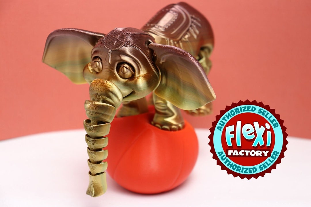 3D Printed Articulated Fidget Elephant | Color Changing Colors ...