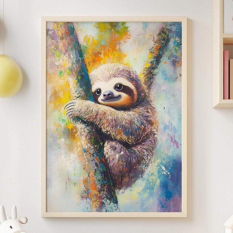 Sloth Painting - Etsy UK