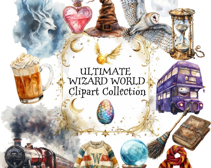 Ultimate Wizard World Clipart Collection, 240 PNG Files, Commercial ...