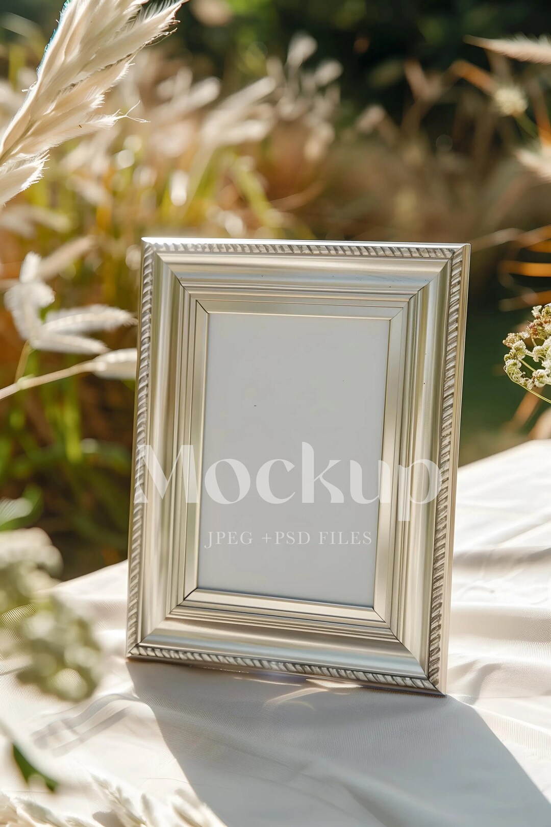 4x6 Gold Frame Wedding Table Number Mockup, Outdoor Wedding Gold Frame ...