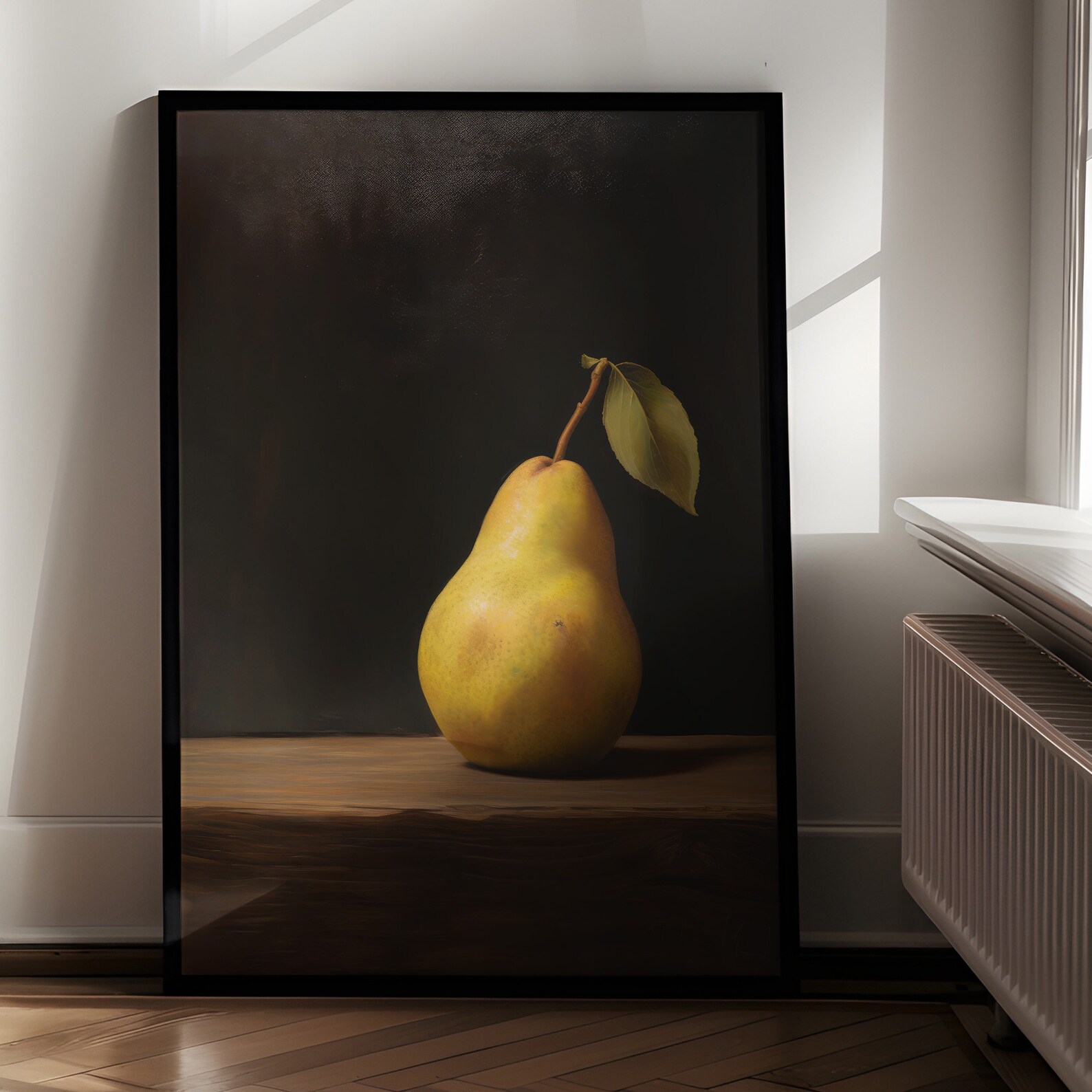 Moody Pear Still Life Art Print, Pear Kitchen Wall Art, Printable Wall ...
