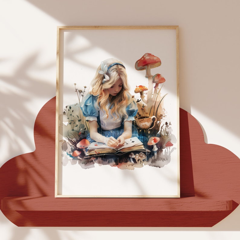 Deluxe Alice's Adventures Watercolor Clipart, Alice in Wonderland ...