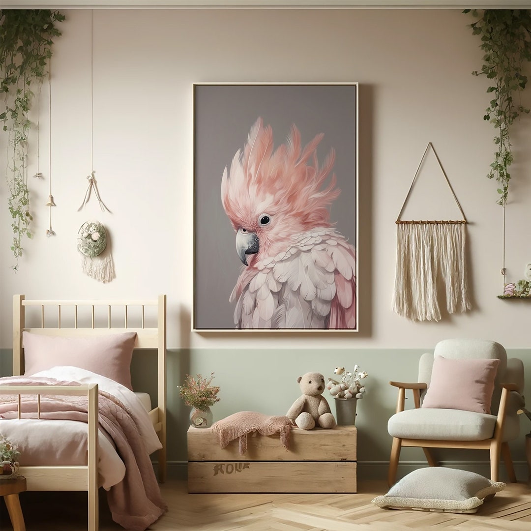 Pink Cockatoo Art Print, Perfect for Kids' Rooms and Nurseries ...