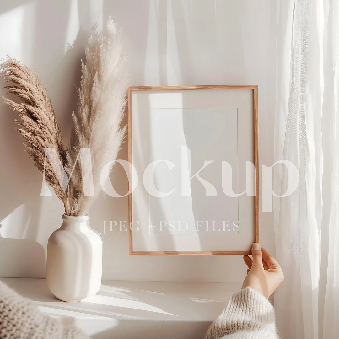 Person Holding Print Mockup, Frame Mockup With Person, Hand Holding ...