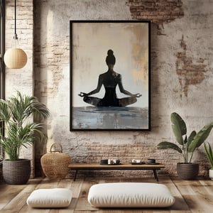 Yoga Meditation Print, Zen Wall Art, Minimalist Yoga Pose Silhouette ...