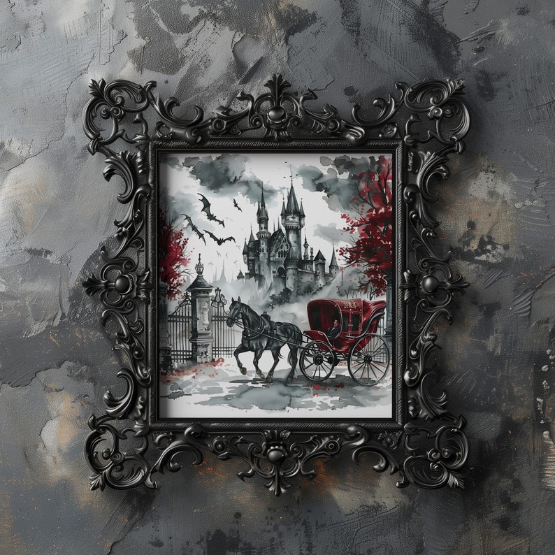 Dracula by Bram Stoker Halloween Watercolor Clipart Collection Gothic ...