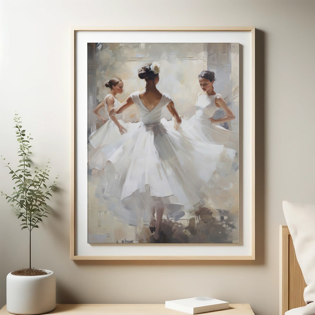 Three Ballet Dancers, Impressionist Painting Style Art Print, Dancers ...