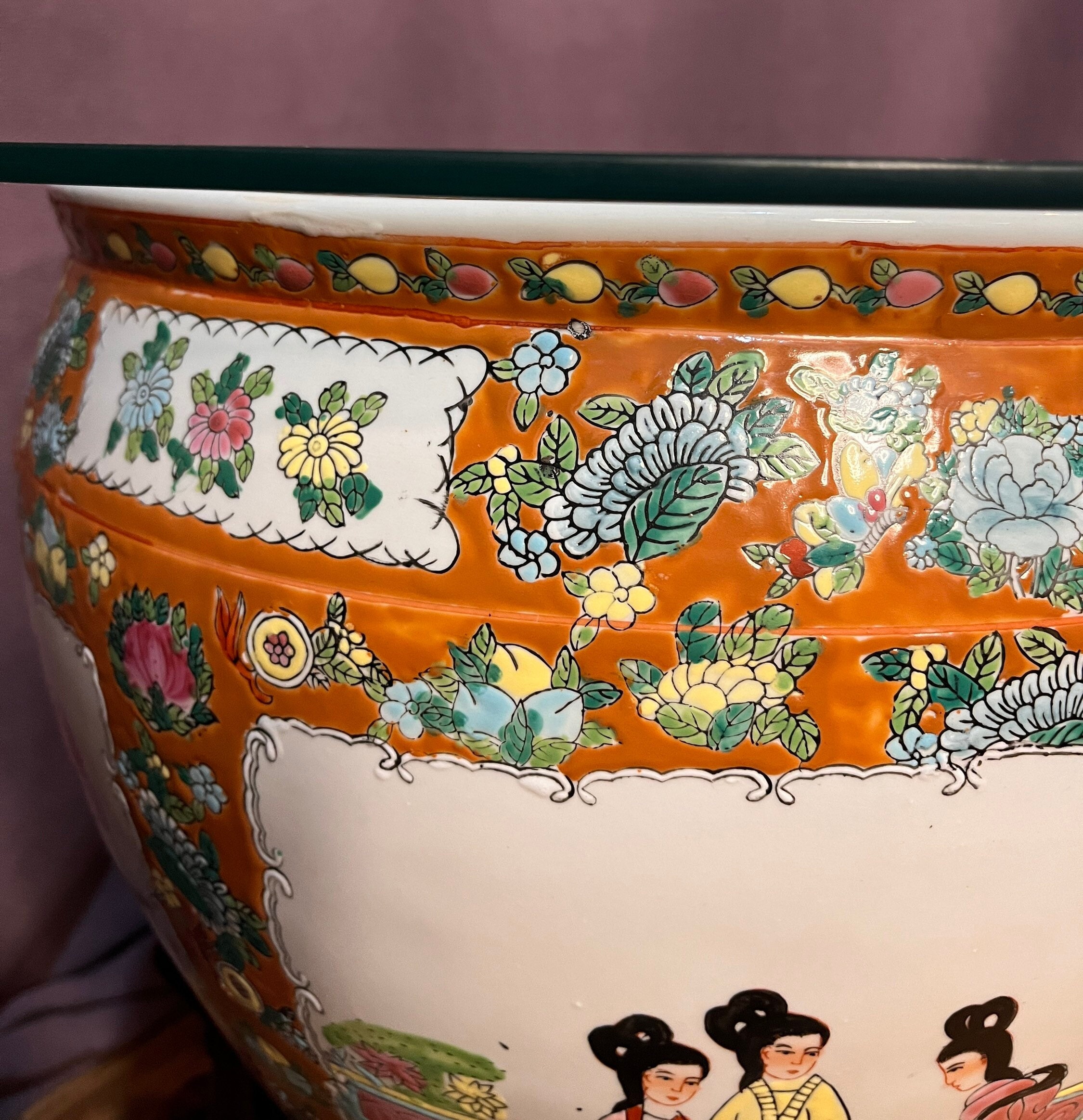 Vintage Chinese Porcelain Vase Table Chinoiserie Rose - Etsy