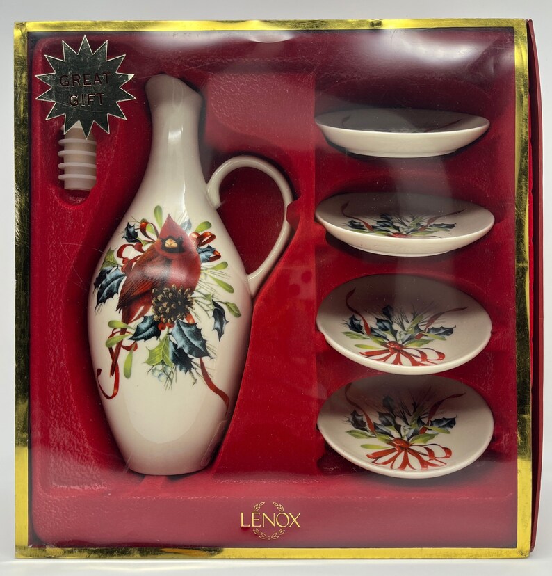 NEW Lenox Winter Greetings Oil Bottle Gift Set Sugar Bowl - Etsy