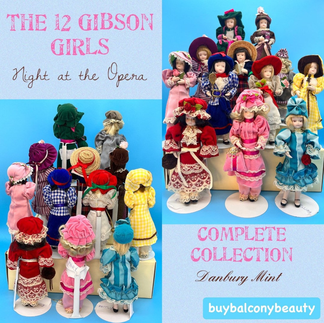 Gibson Girls Porcelain Dolls Miniatures, the 12 Gibson Girls Night at ...