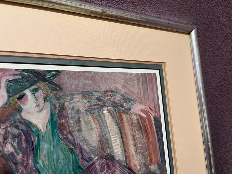 Barbara A Wood Lithograph: Pensive Woman, Signed & Numbered, Framed ...
