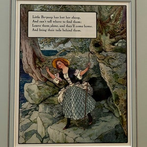 Antique Mother Goose Prints Professionally Framed Art, Nursery Rhymes ...