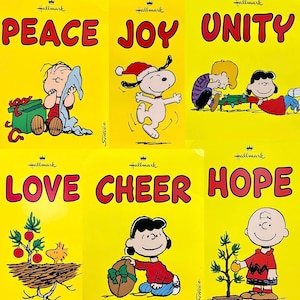 Peanuts Gang Large Christmas Posters, Peanuts Hallmark Cards Original ...