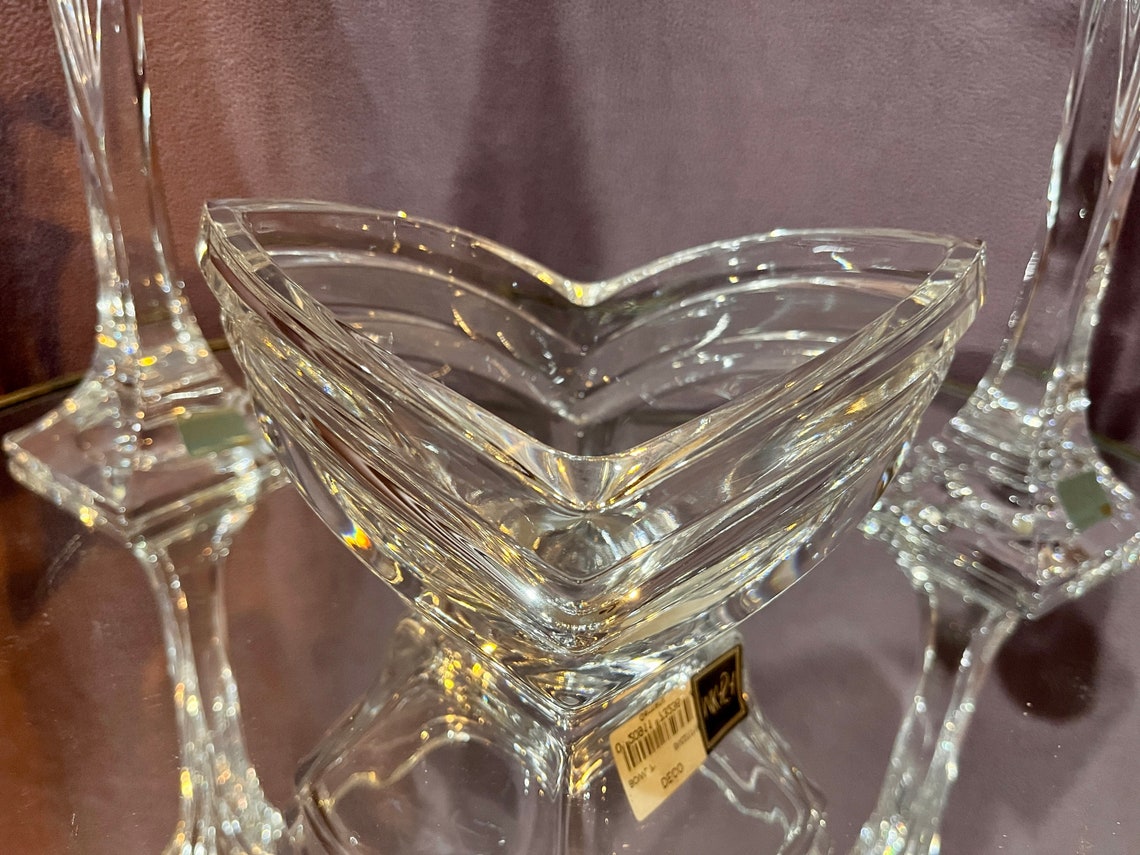 MIKASA Crystal Art Deco Three Piece Lighting LOT Mikasa - Etsy